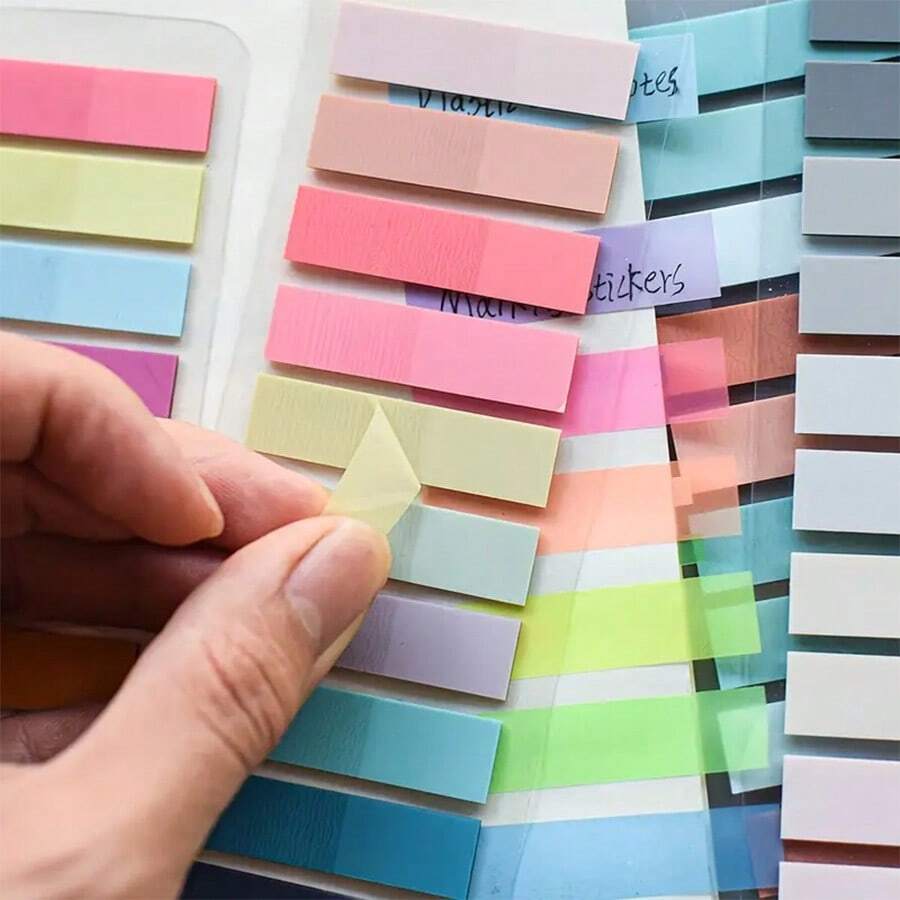 1000pcs Vintage Fluorescent PET Semi-Transparent Self-Adhesive Notes ...