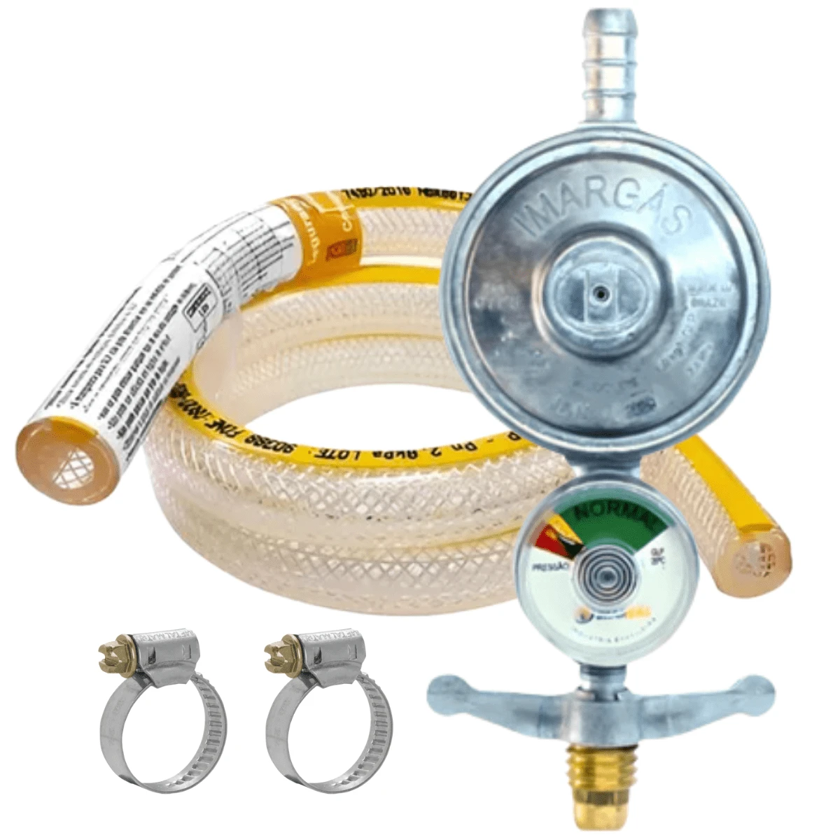 Kitchen Gas Installation Kit Regulator Valve With Pressure Gauge + 2M ...