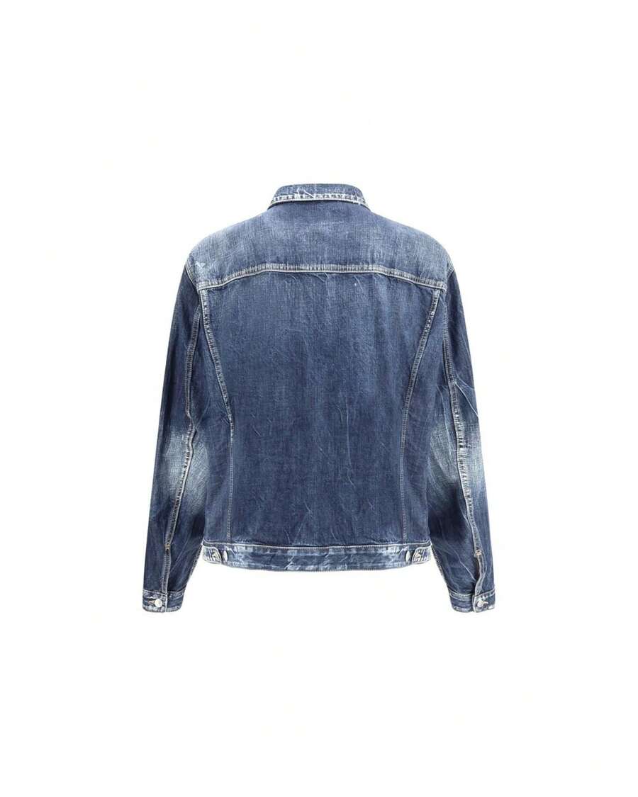 Dsquared 2 Denim Carpenter Jean Jacket With Vintage Effect And Patch ...