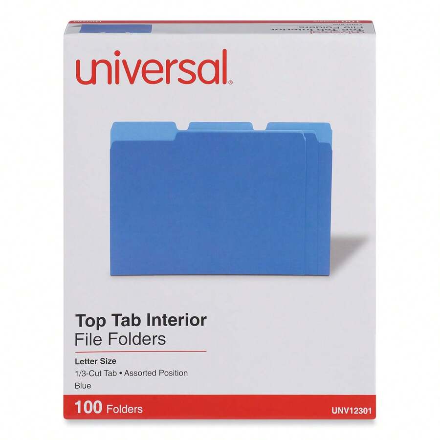 Universal Interior File Folders, 1/3-Cut Tabs: Assorted, Letter Size ...