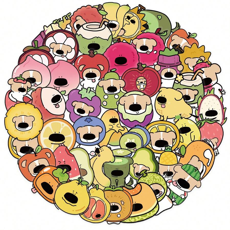 50PCS Fruit Big Nose Dog Stickers Vinyl Aesthetics Stickers, Decals ...