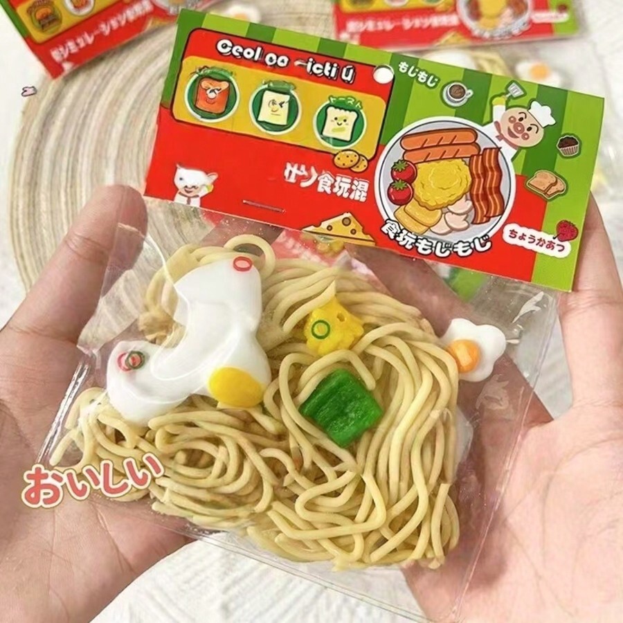 New Realistic Squishable Ramen Noodle Toy, Handmade Seafood Stir-Fry Noodle Soft Squeeze ...