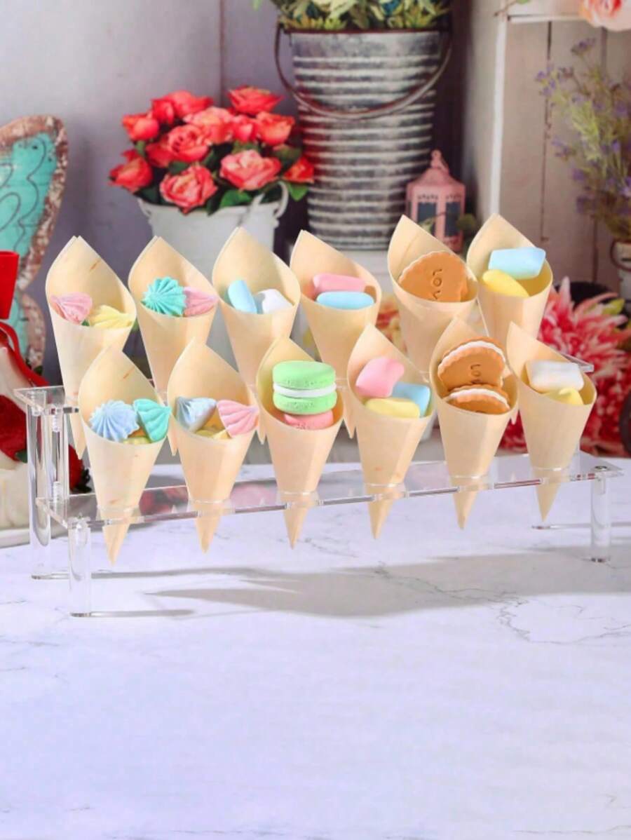 2-Tier/3-Tier Transparent Acrylic Ice Cream Cone Display Stand ...