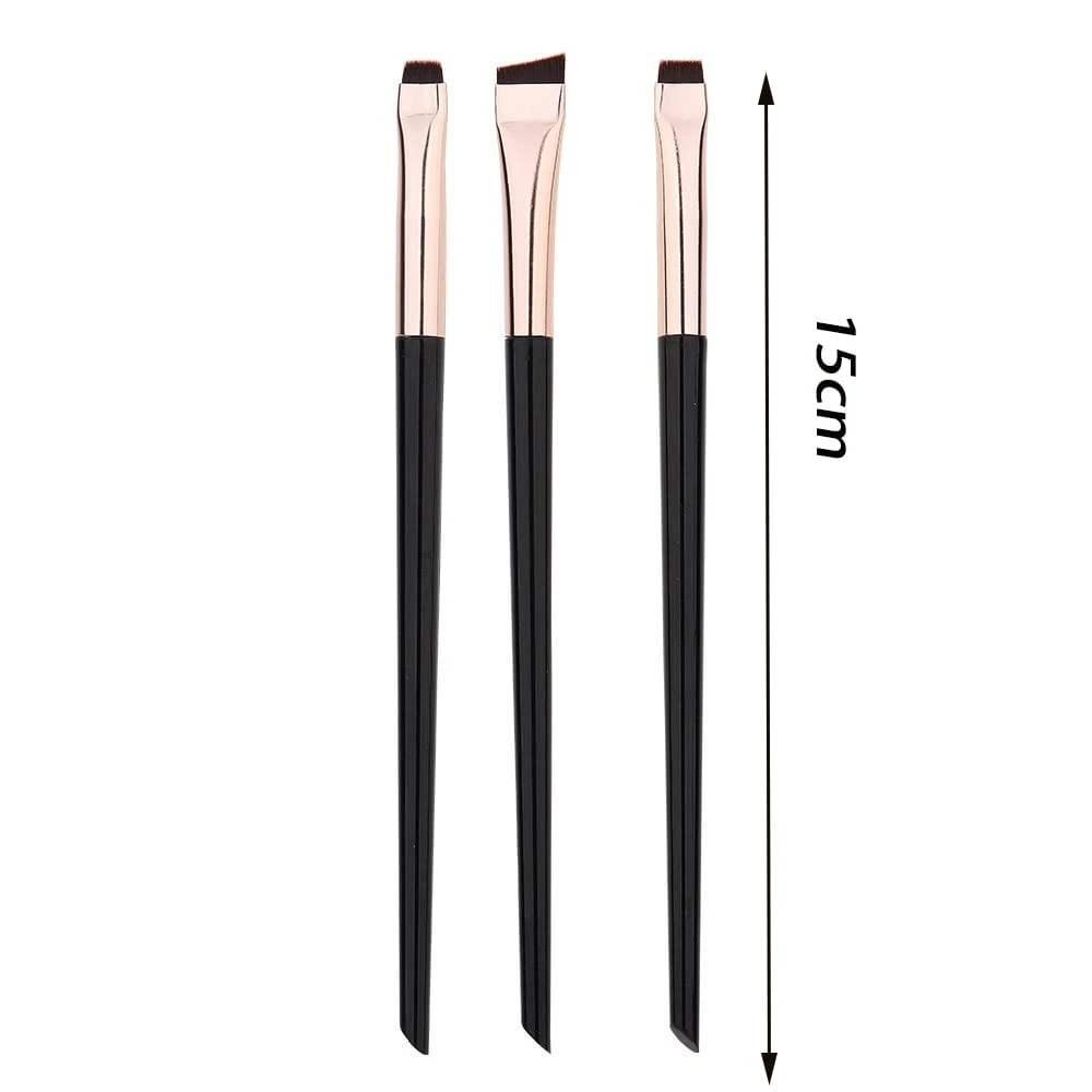 3 Piece Ultra-Thin Eyebrow Brush Combination - Precise Angle Eyeliner ...
