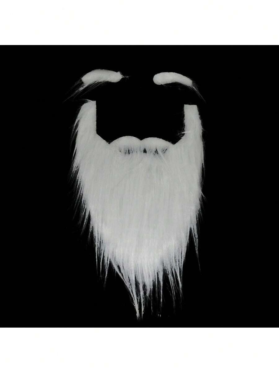 2pcs Holiday Dance Party Performance Prop Old Man Beard White Beard ...