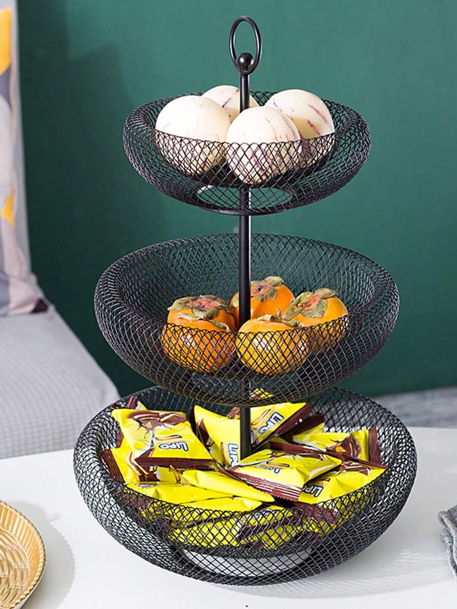 Multi-Tier Iron Fruit & Snacks Rack, Creative Design Tabletop Organizer ...