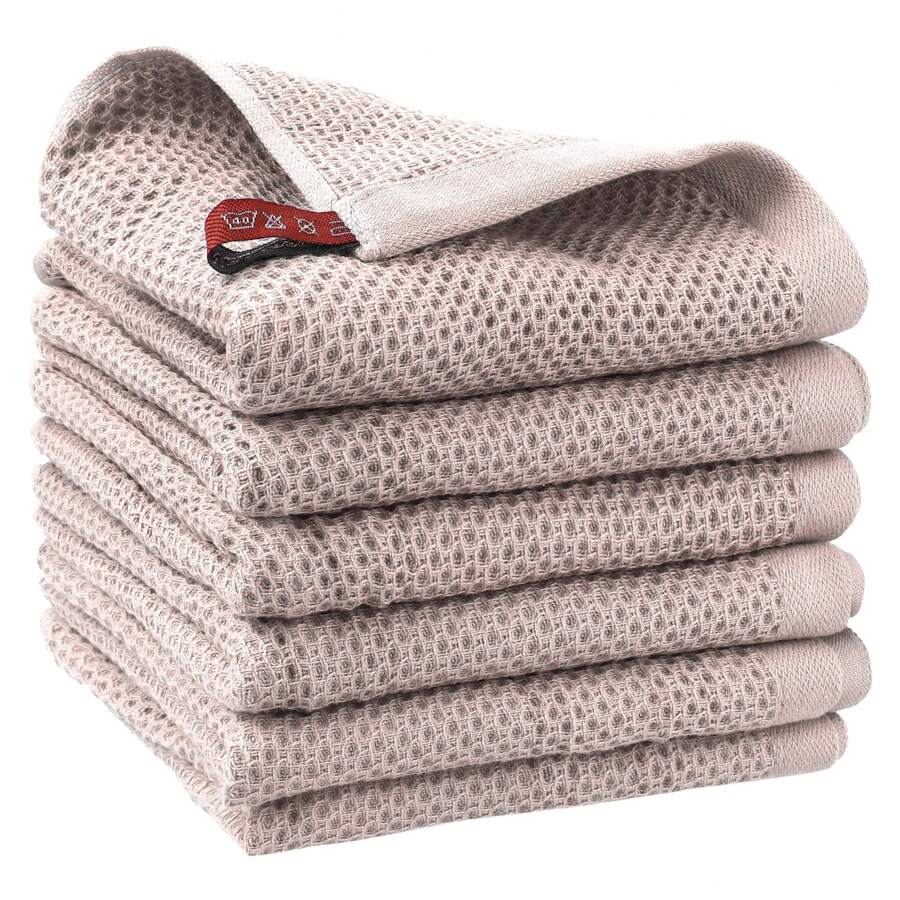 Cotton Cleaning Cloth, 6 Pack Cleaning Rag Solid Kitchen Towels For ...