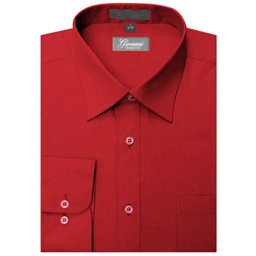 Camisa de vestir Giovani para hombre, sin arrugas, de color rojo ...