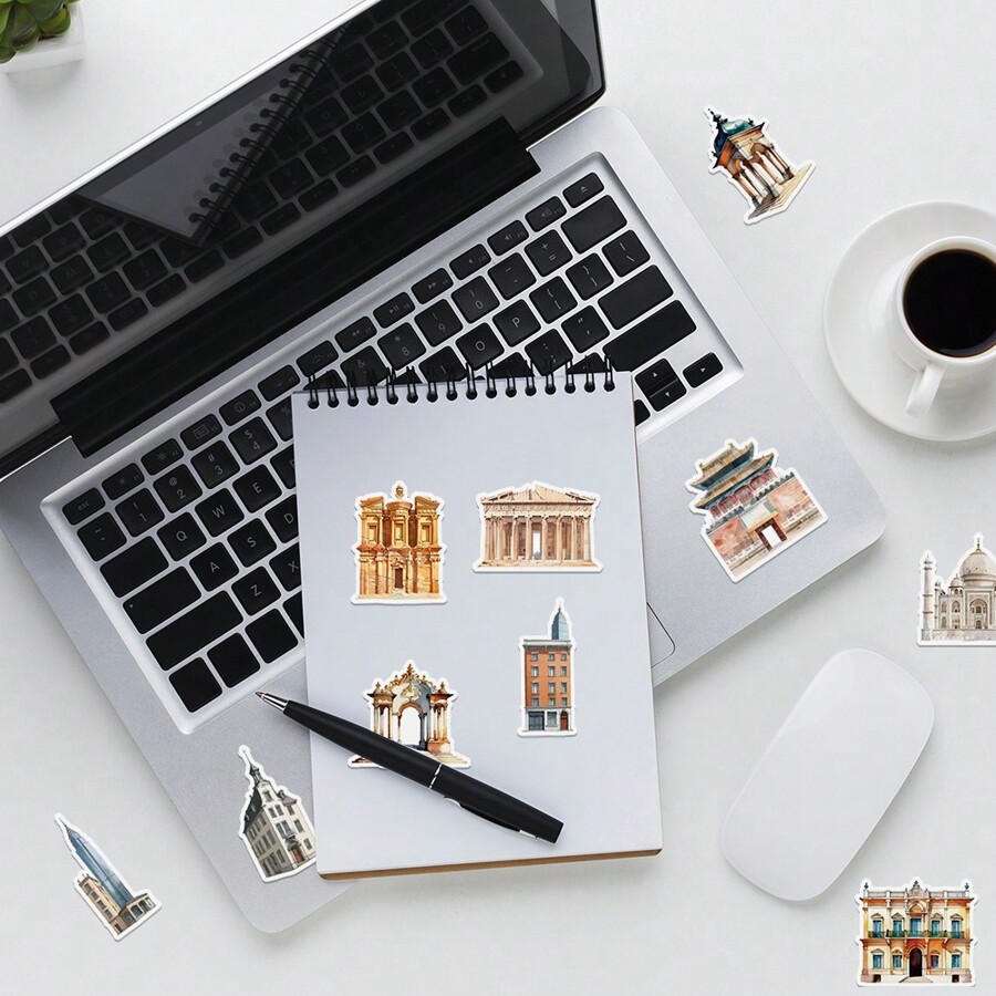 50PCS Architectural Series Stickers Vinyl Aesthetics Stickers, Decals ...