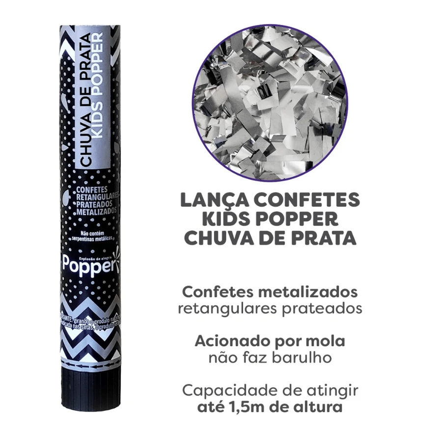 Kit 3 Confetti Launcher Tube Rain Silver And Gold Popper | Mode de ...