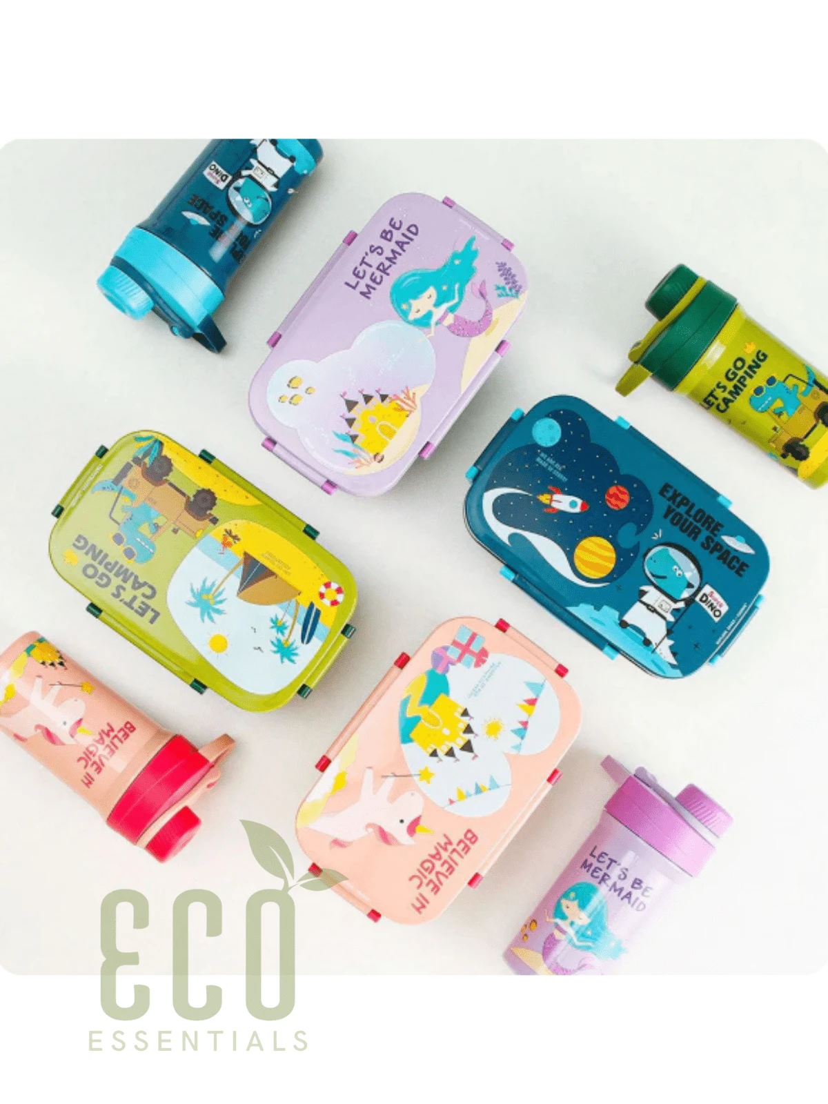 Set Of 1600ml Tupperware And 500ml Glass FG-06, Lunch Box In 4 Colors ...