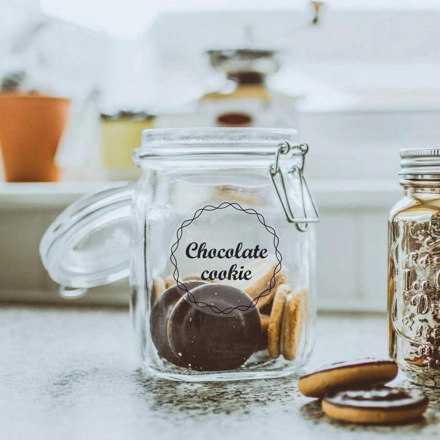 Etiqueta redonda transparente 50x50mm-140PCS Rolo de etiqueta adesiva térmica, adequado para ...