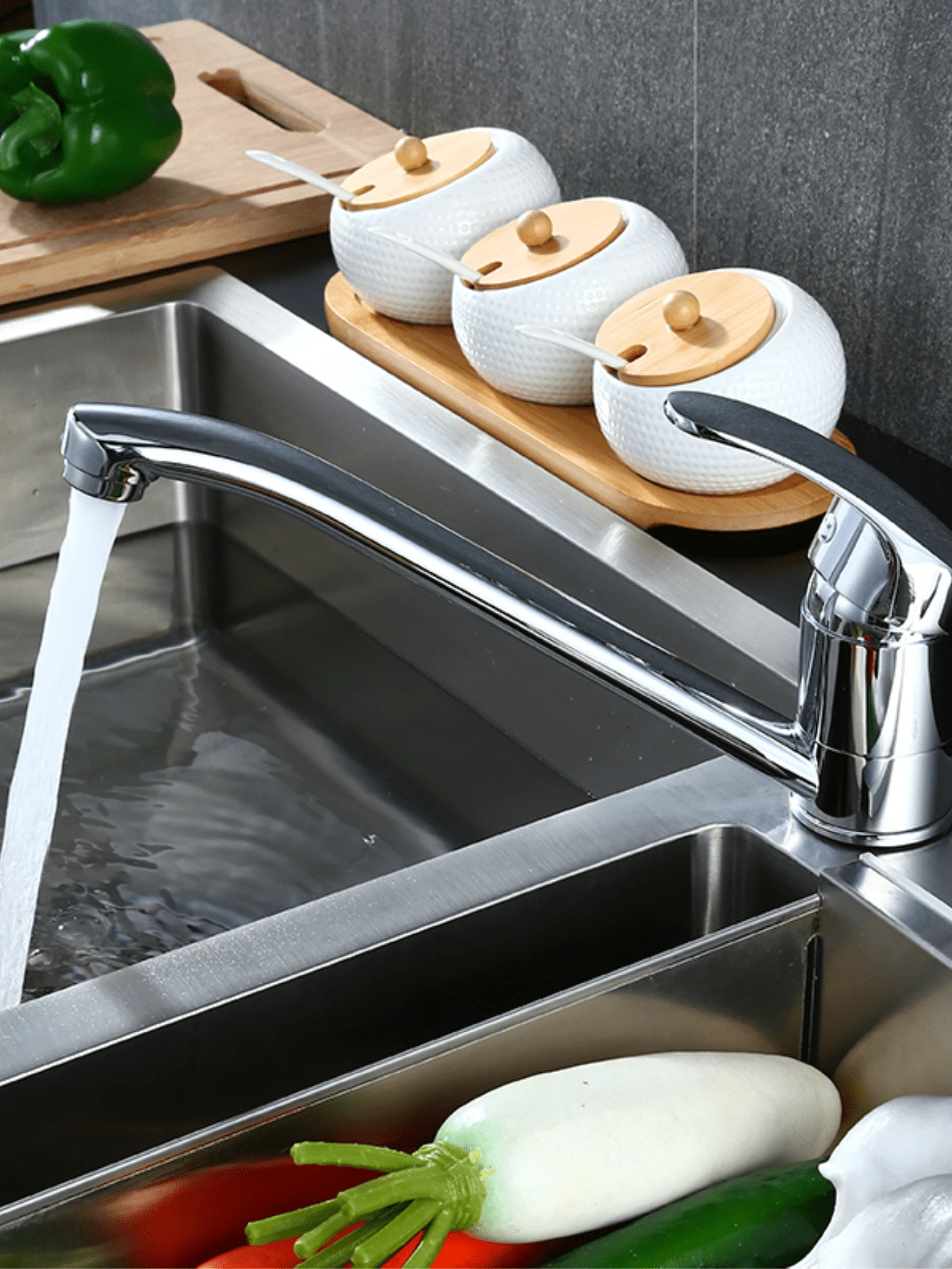 1PC Modern Kitchen Sink Tap With 360 Rotation & Hot/Cold Controller ...