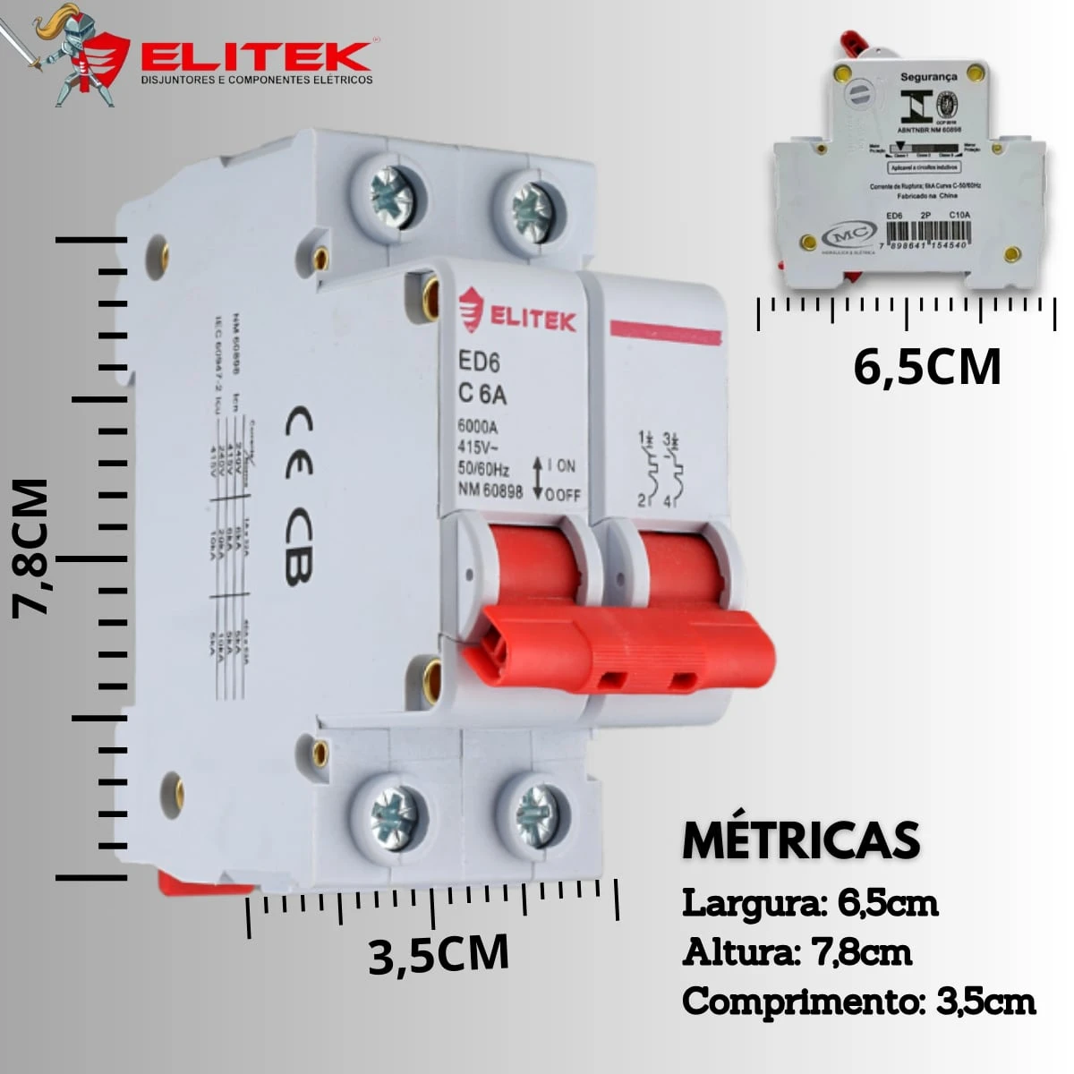 Elitek Double Two-Phase Circuit Breaker Amperage: 20A 2 Poles | شي إن