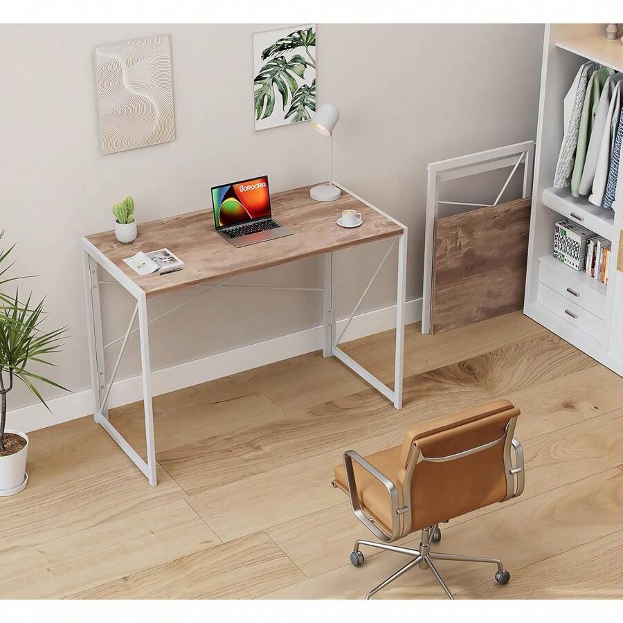 Small Folding Desk, No Assembly Required Computer Desks, 39.4 Inch ...