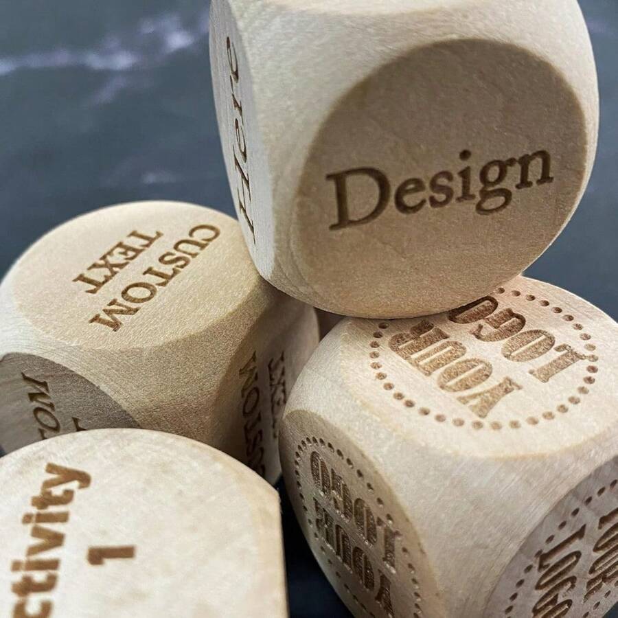 Custom Dice Personalized Wooden Date Night Dice Laser Engraved Decision ...