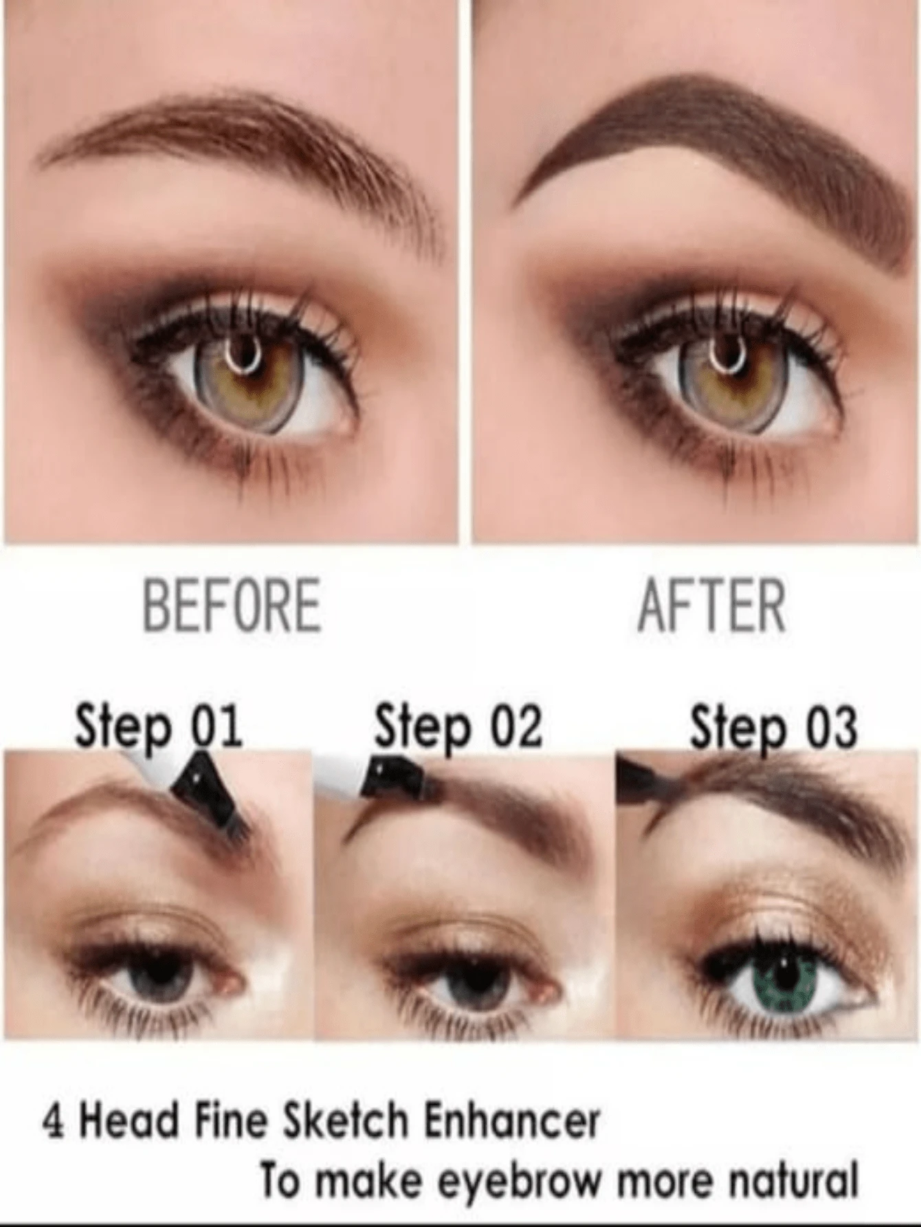 Kit com 5 Canetas 4 pontas preenche e define barba sobrancelha 3D | SHEIN Brasil