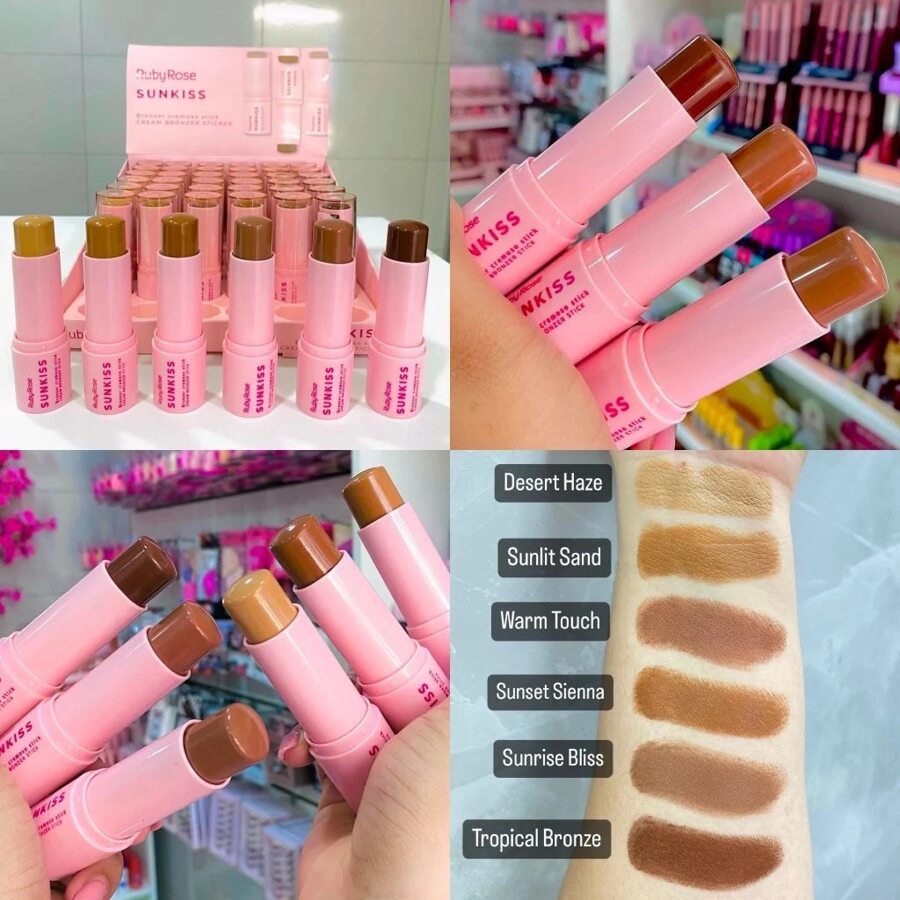 Sunkiss Creamy Bronzer Stick Pink Line Ruby Rose | SHEIN UK