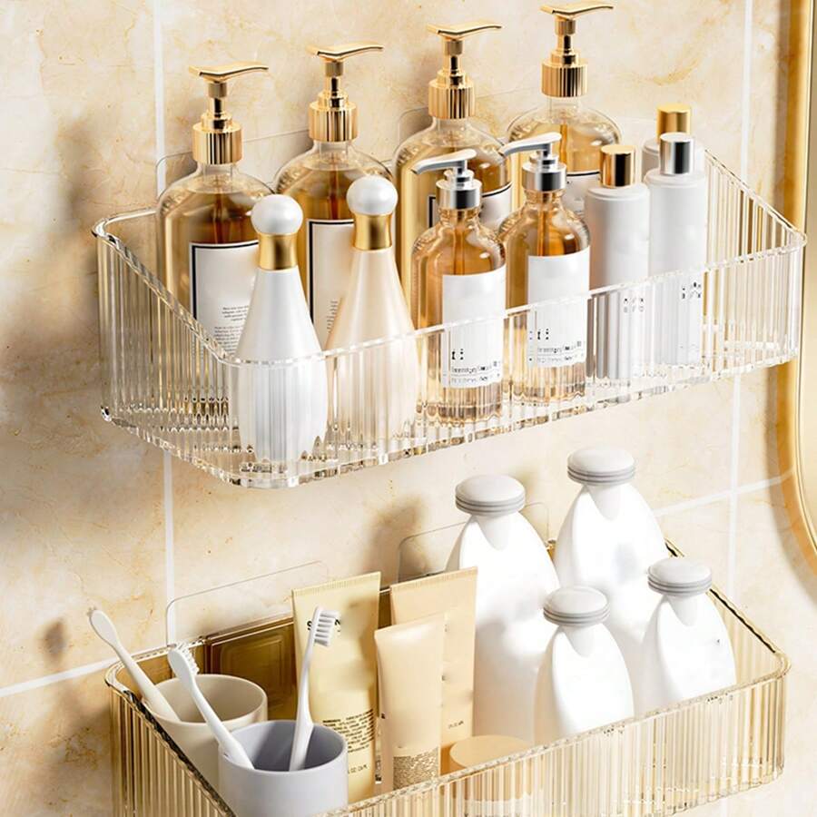 1pc Multi-Use Home PET Wall-Mount Storage Box, Bathroom Desk Stationery ...