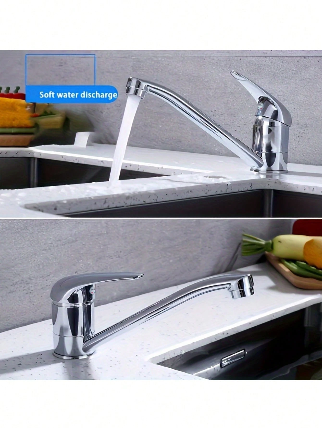 1PC Modern Kitchen Sink Tap With 360 Rotation & Hot/Cold Controller ...