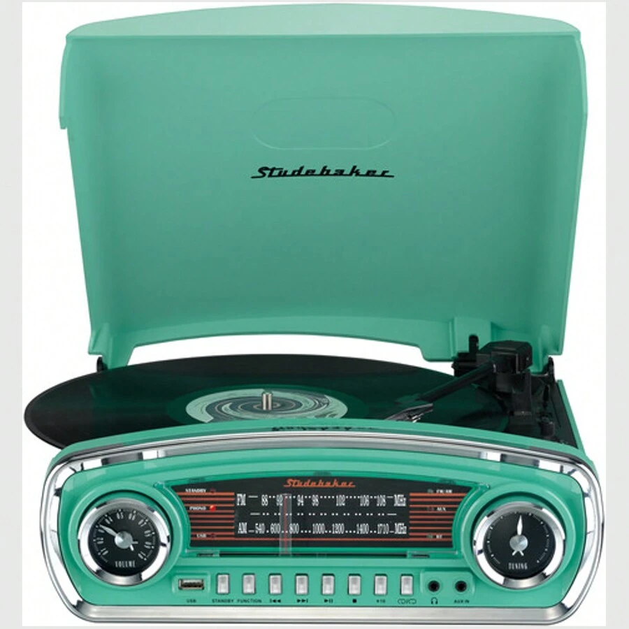 Studebaker SB6057TE Retro Turntable 3 Speed AM/FM Radio Bluetooth ...
