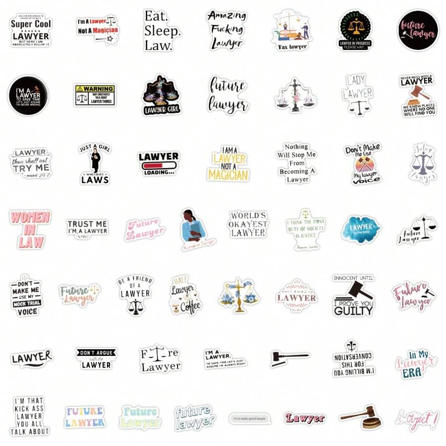 103PCS Lawyer Law Stickers Vinyl Aesthetics Stickers Scrapbooking ...