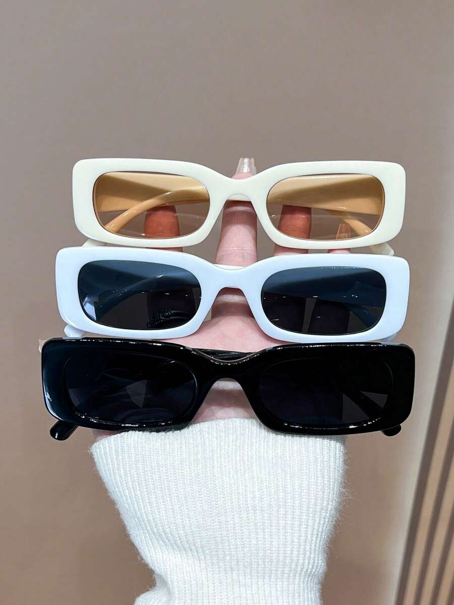 3pcs/Set Y2K Square Frame Cute Retro Casual Beach Fashion Eyeglasses ...