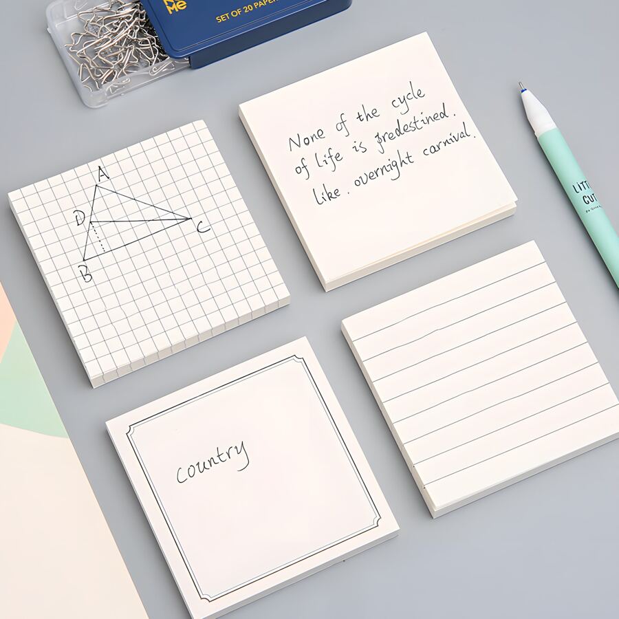 560 feuilles/7 blocs de notes adhésives, blocs-notes à grille amovibles ...