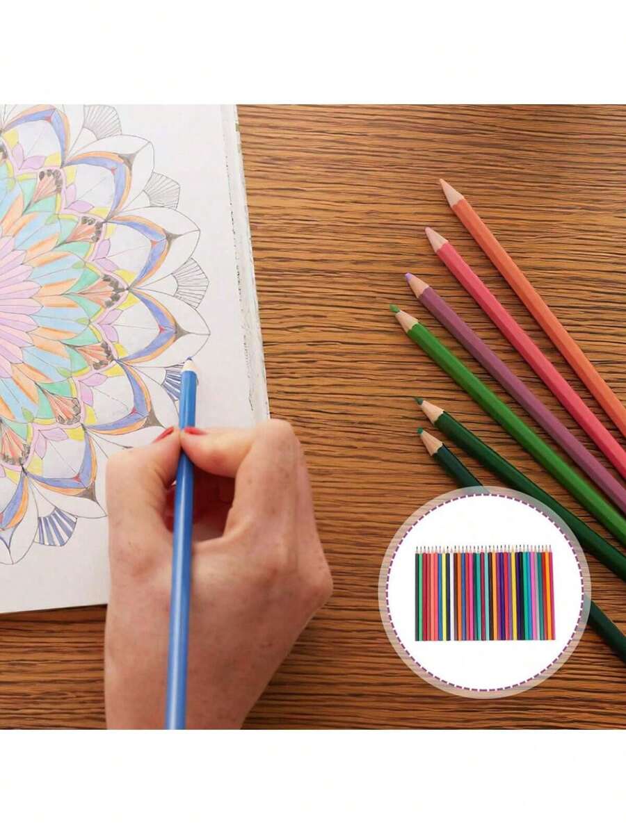 A Color Pencil Set, Multi-Color Drawing Pencil, 12/18/24/36/48 Color ...