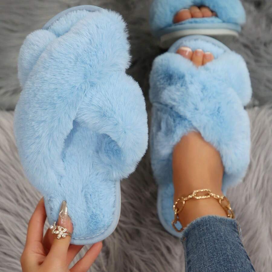 Fluffy Slippers, Furry Slippers For Women, Outdoor Wear 2024 New ...