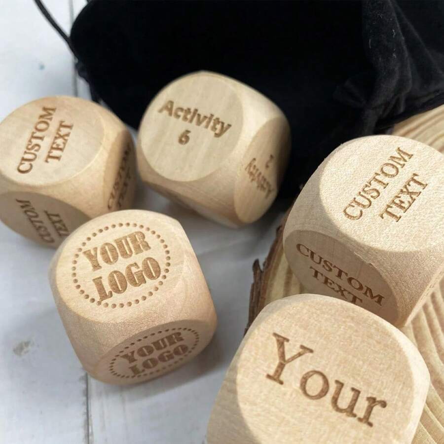 Custom Dice Personalized Wooden Date Night Dice Laser Engraved Decision ...