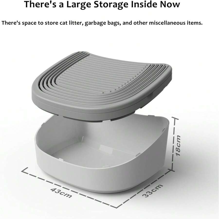 Stepper For Self-Cleaning Cat Litter Box Litter Trapper With Storage ...