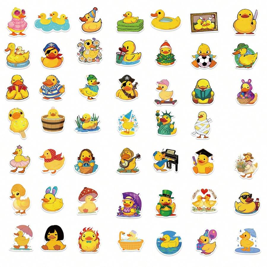 50Pcs Little Yellow Duck Stickers Vinyl Aesthetics Stickers For ...