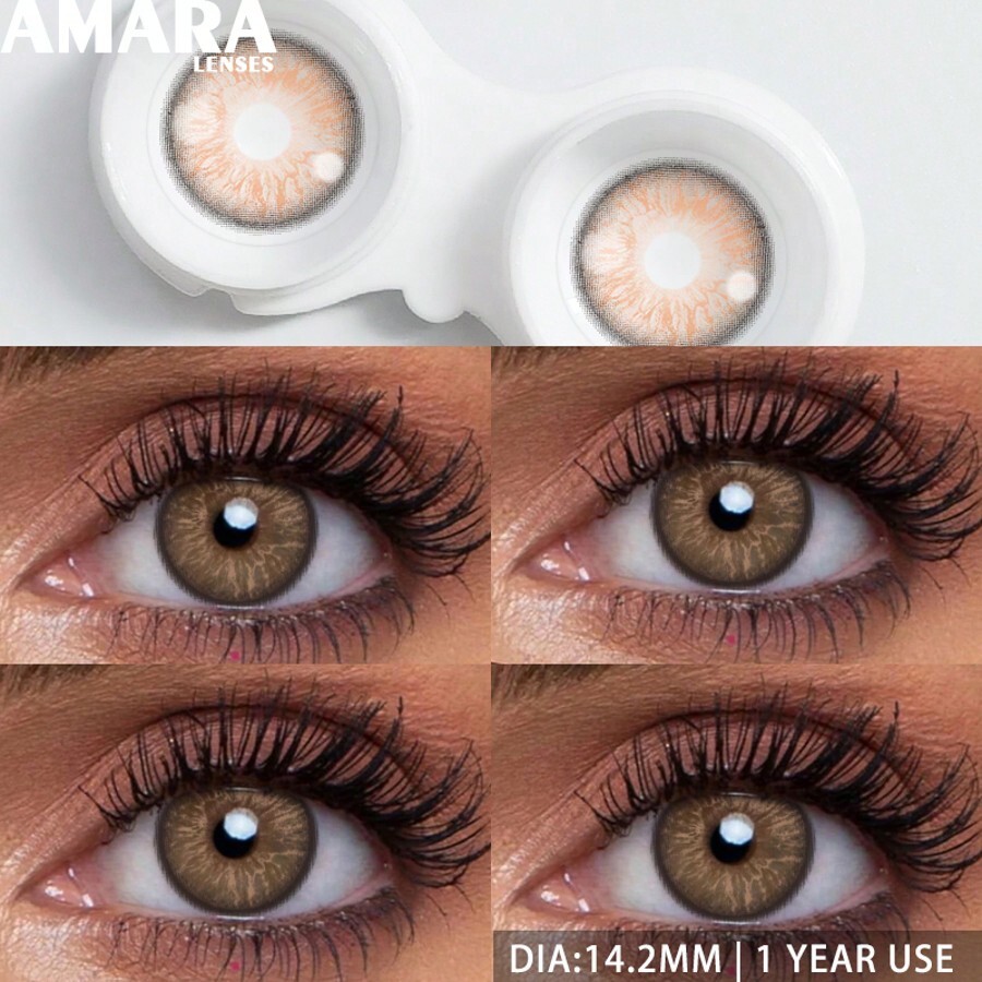 1 par de lentes de contacto coloreados AMARA para ojos con pupila ...