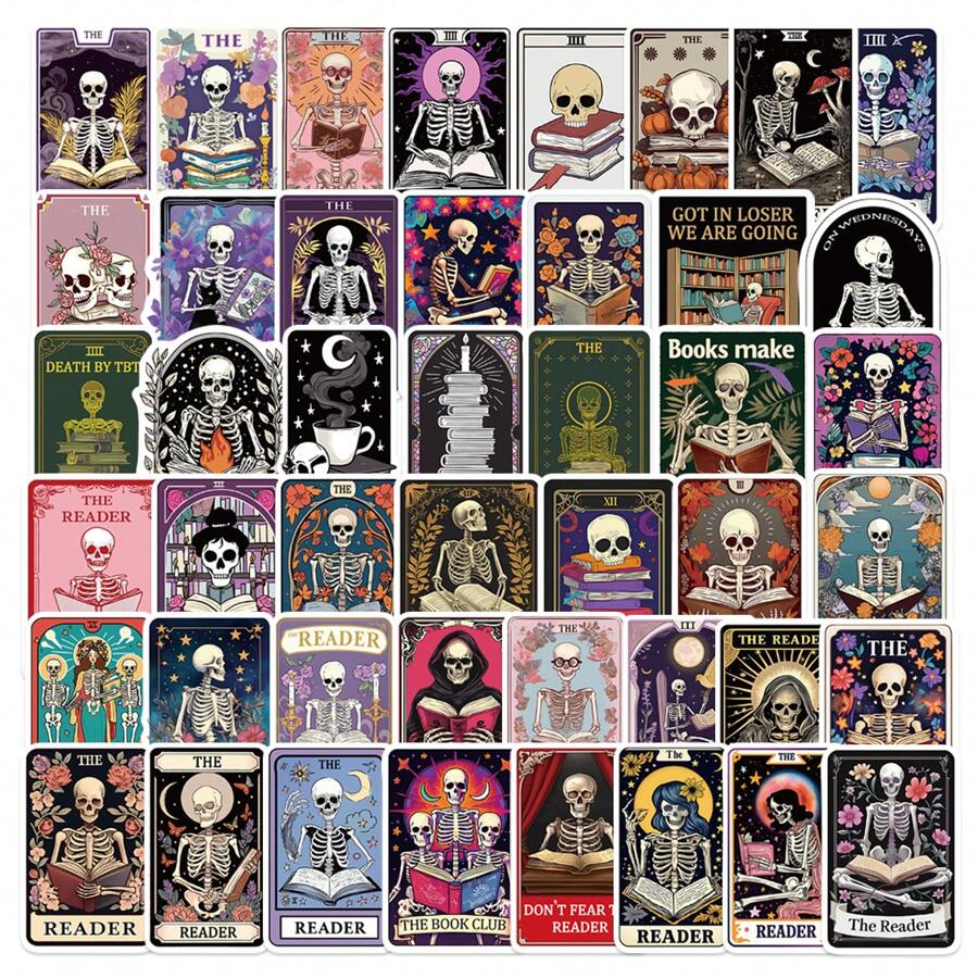 50PCS The Reader Dusty Tarot Card Stickers Vinyl Aesthetics Naklejki ...