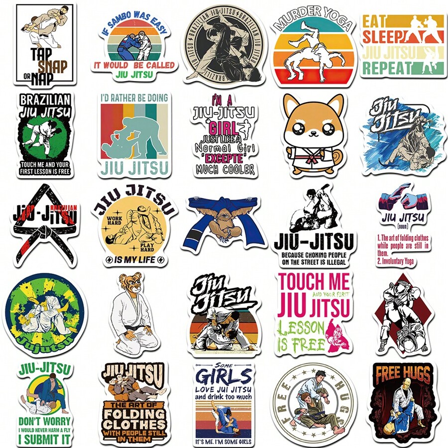 50PCS Jiu-Jitsu Stickers Vinyl Stickers Scrapbook, Journaling, Laptop ...
