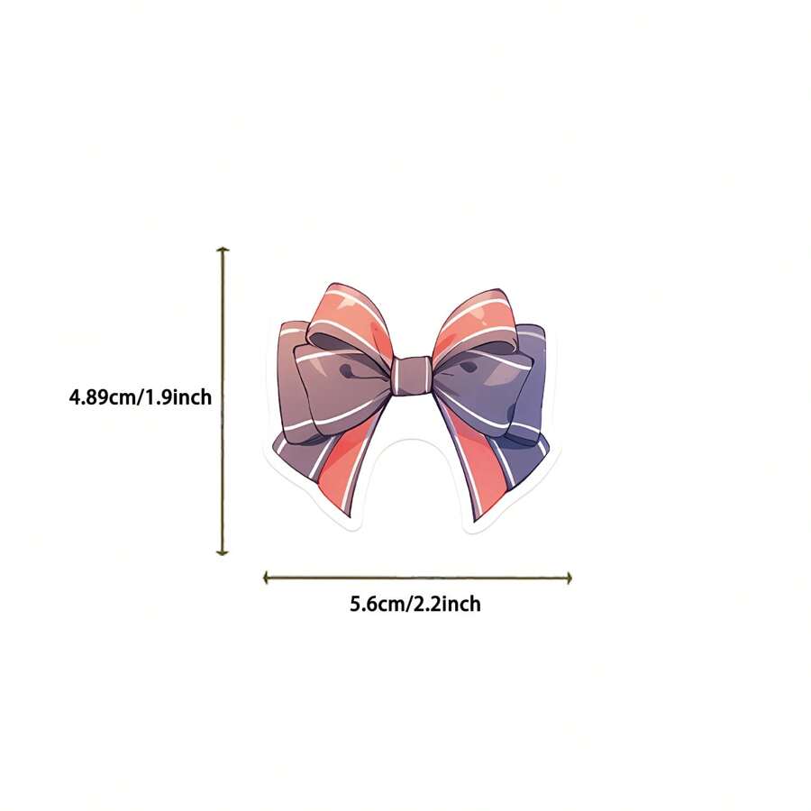50PCS Sheet Bow Stickers Vinyl Aesthetics Stickers Scrapbooking, Diary ...