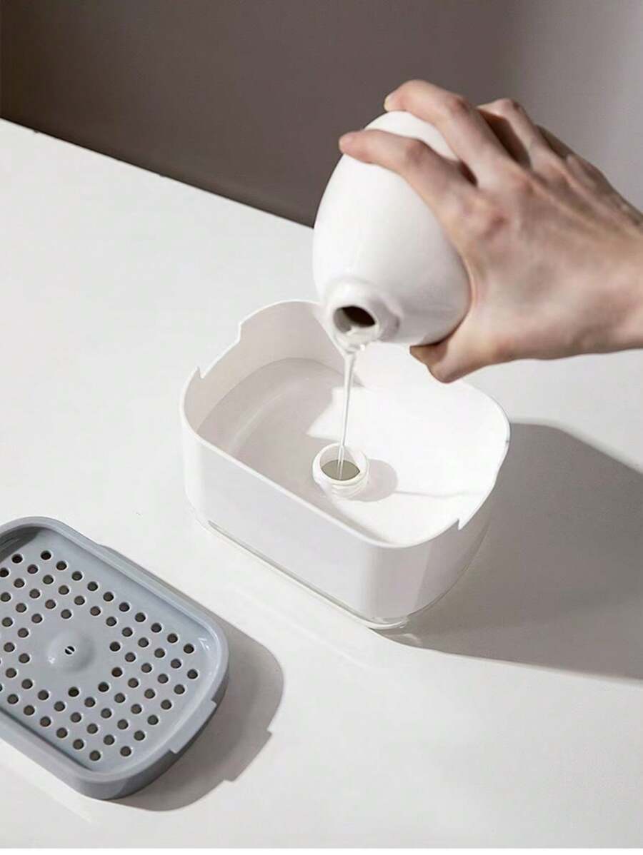 1 Piece Of Kitchen Press Soap Dispenser With Sponge, Dishwashing And ...