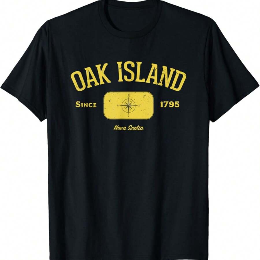 Compass Design In Nova Scotia, Oak Island T-Shirt | SHEIN USA