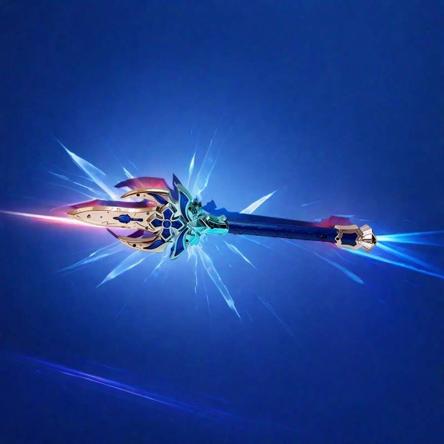 Fantasy Style Tricolor Trident Party Prop, Featuring Vibrant Red, Blue ...