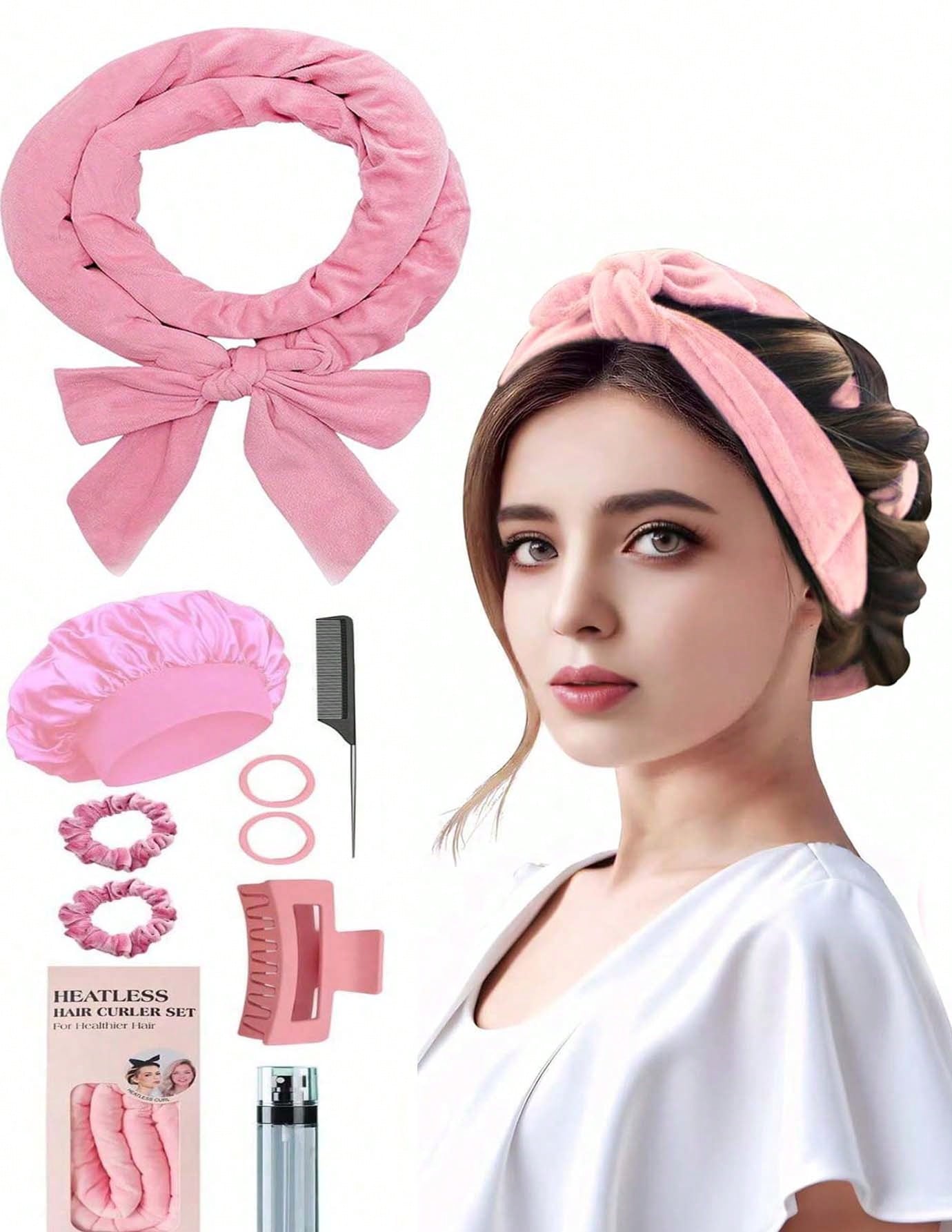 Diadema con rulo para rizos sin calor, rodillos de terciopelo para ...