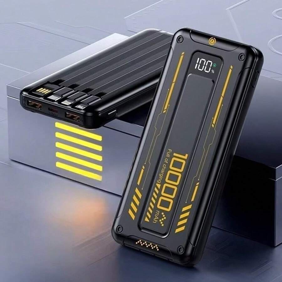 Mini Power Bank 3 In 1 10000 MAh With LED Flashlight And 3 Cables ...
