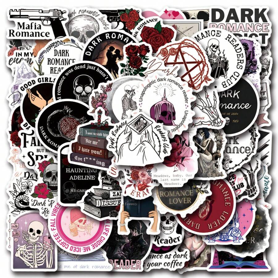 61PCS Dark Romance Stickers Vinyl Aesthetics Stickers For Scrapbooking ...