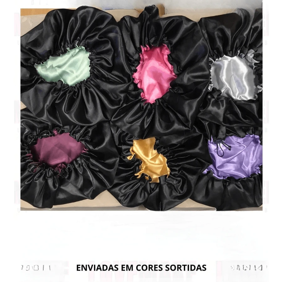 Kit With 12 Units Satin Anti-Frizz Cap Double-Sided Cap With Regulator ...