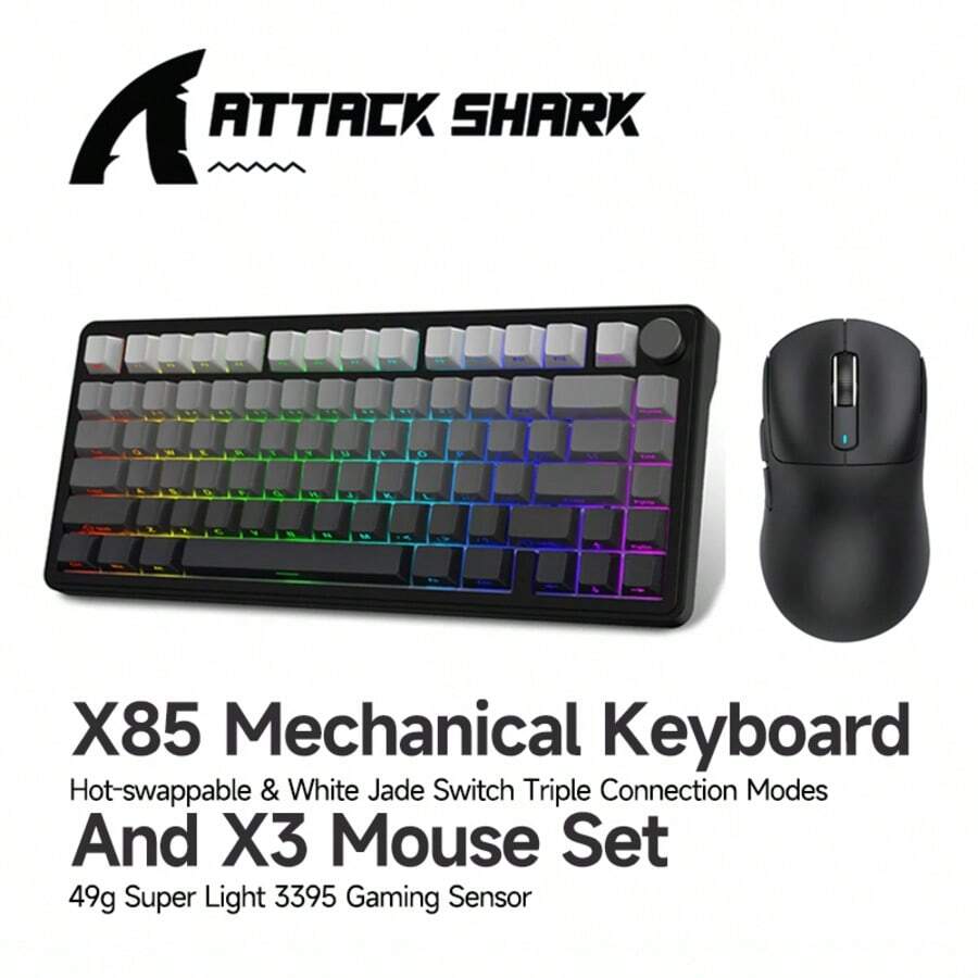 The Mouse And Keyboard Package Includes An Attack Shark Mouse X3 And A ...