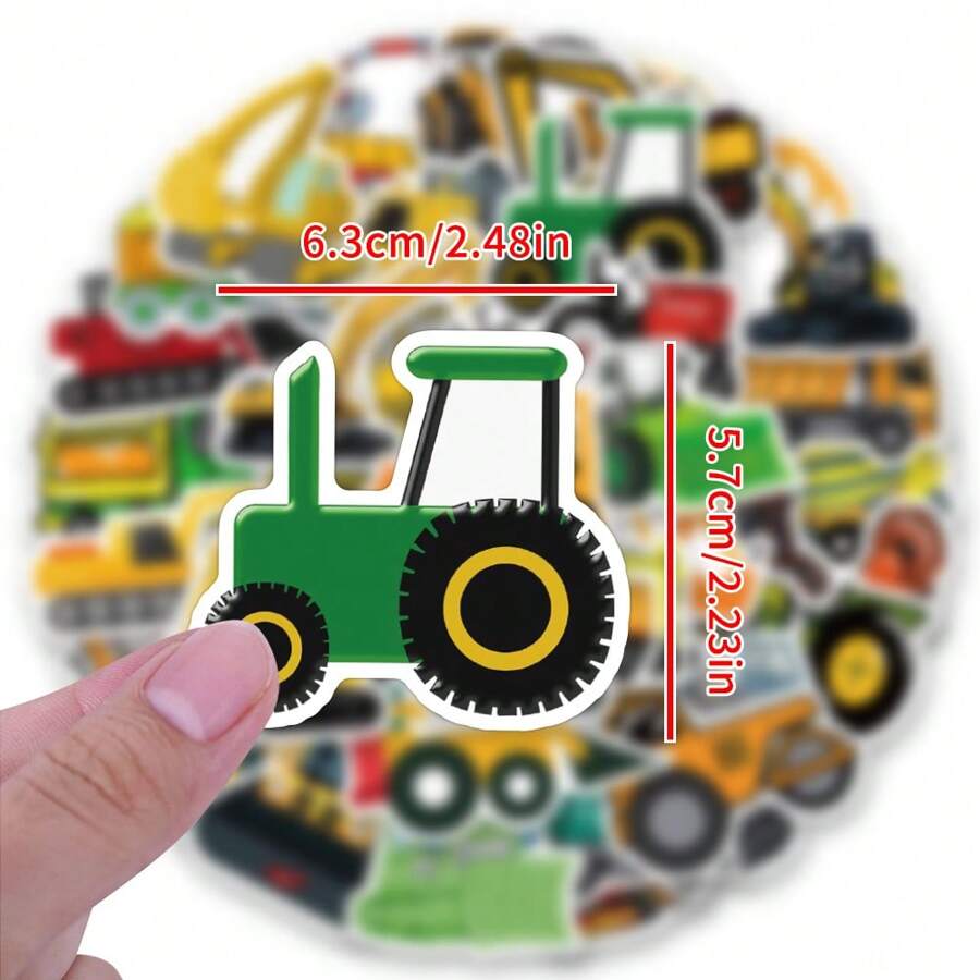50PCS Engineering Vehicles Stickers Aesthetic Vinyl Stickers Decals ...