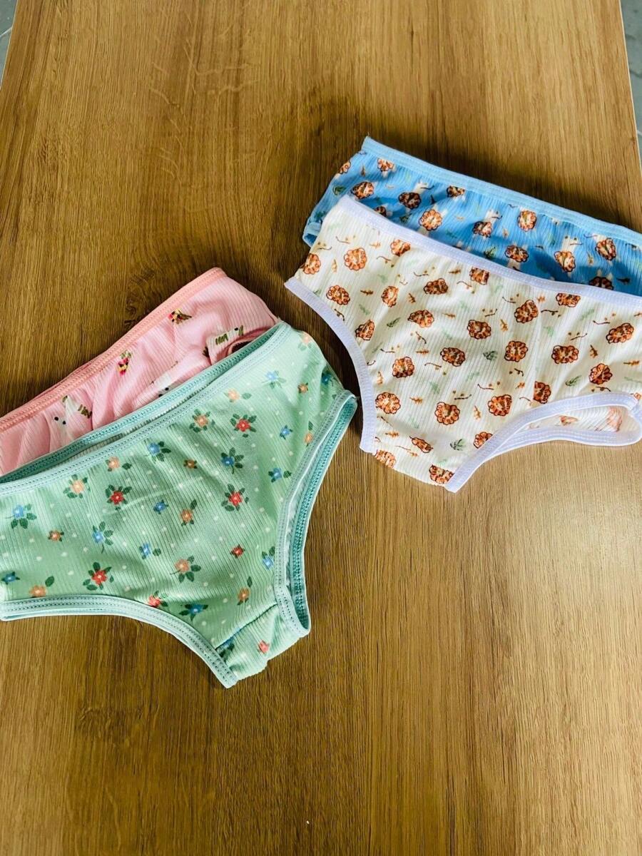 Kit 5 Calcinha Infantil Menina Estampada Criança Confortável Kids Dia a ...