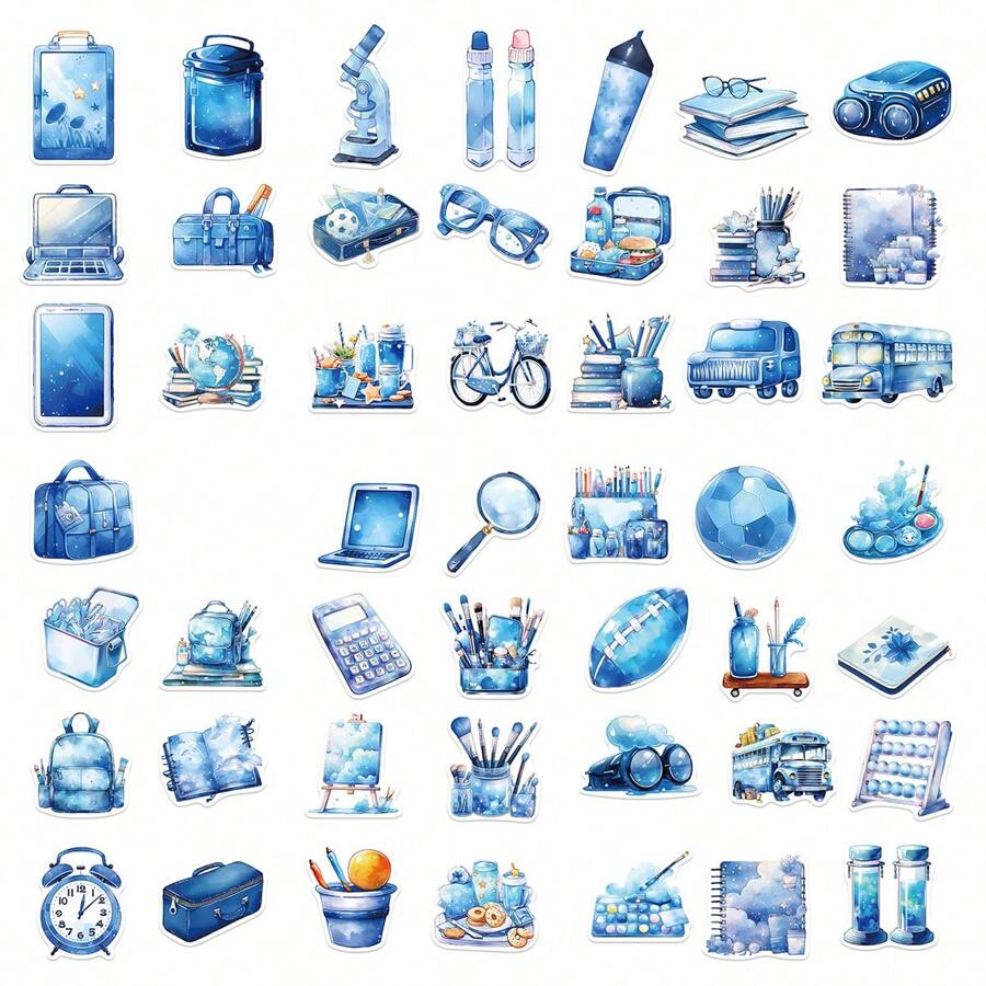 50PCS Blue Aesthetics Stickers Vinyl Aesthetics Stickers For ...