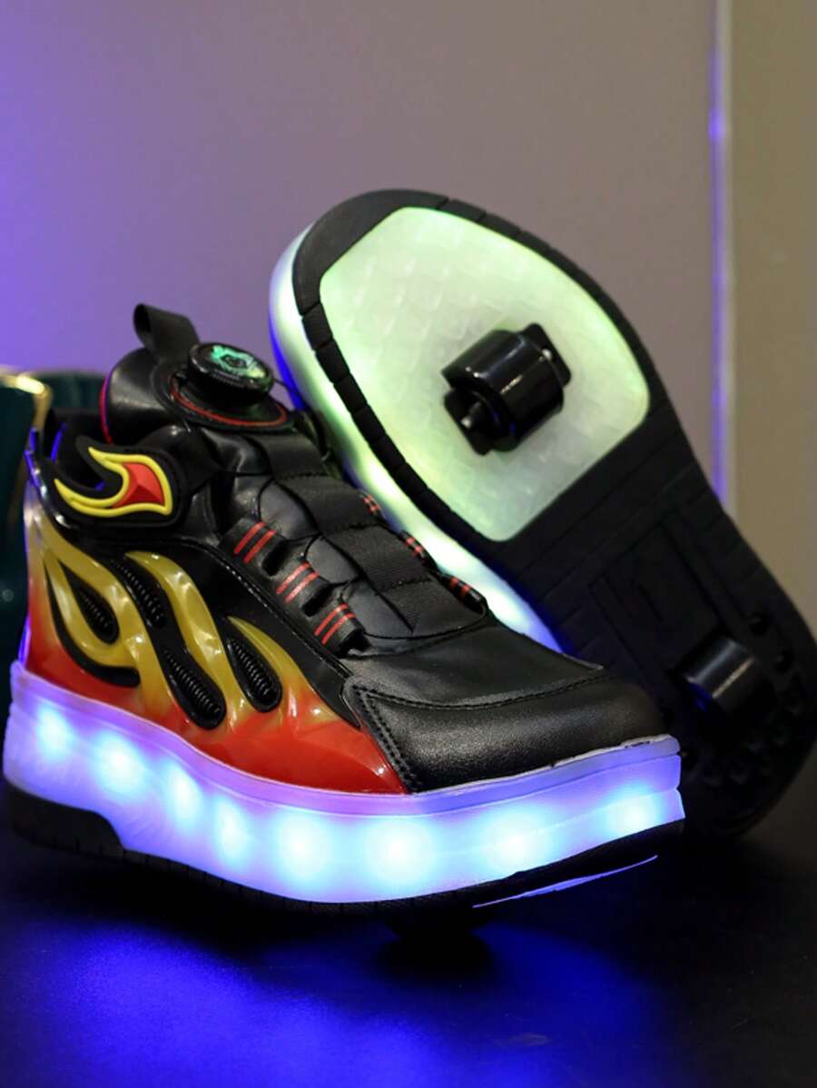 Zapatos con ruedas LED luminosos recargables por USB para niños, con ...