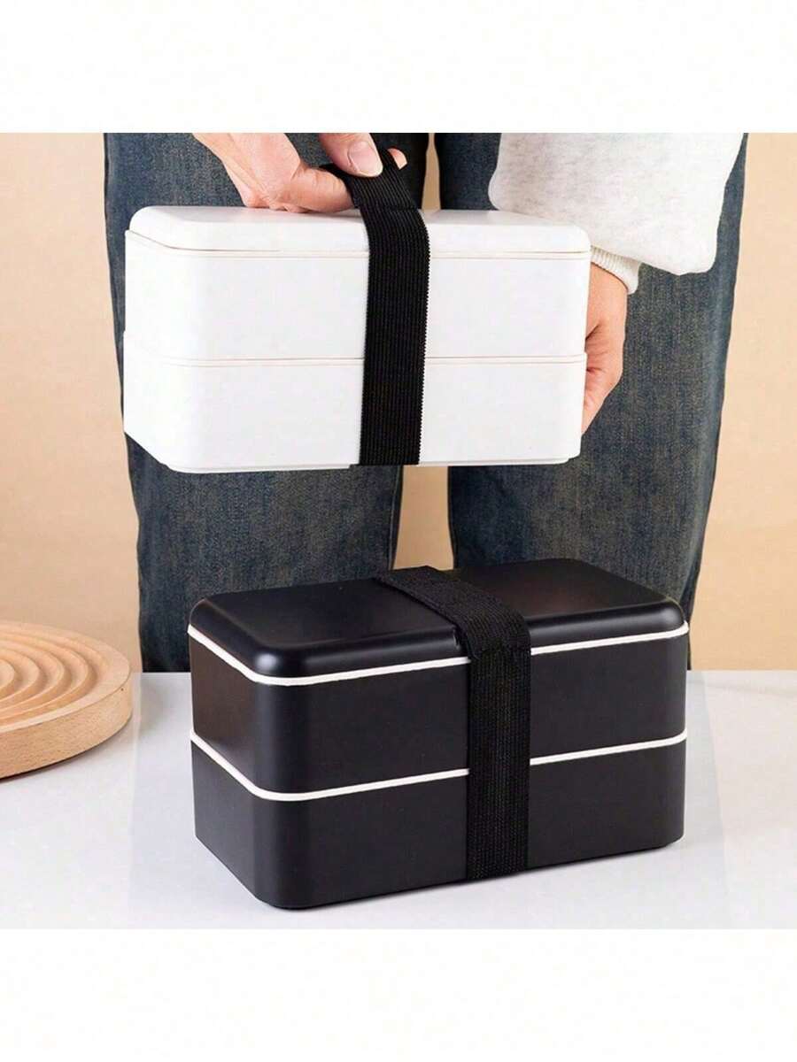 3pcsDouble Layered Japanese Style Lunch Box With Microwave Heating, Large Capacity Lunch Box Set ...